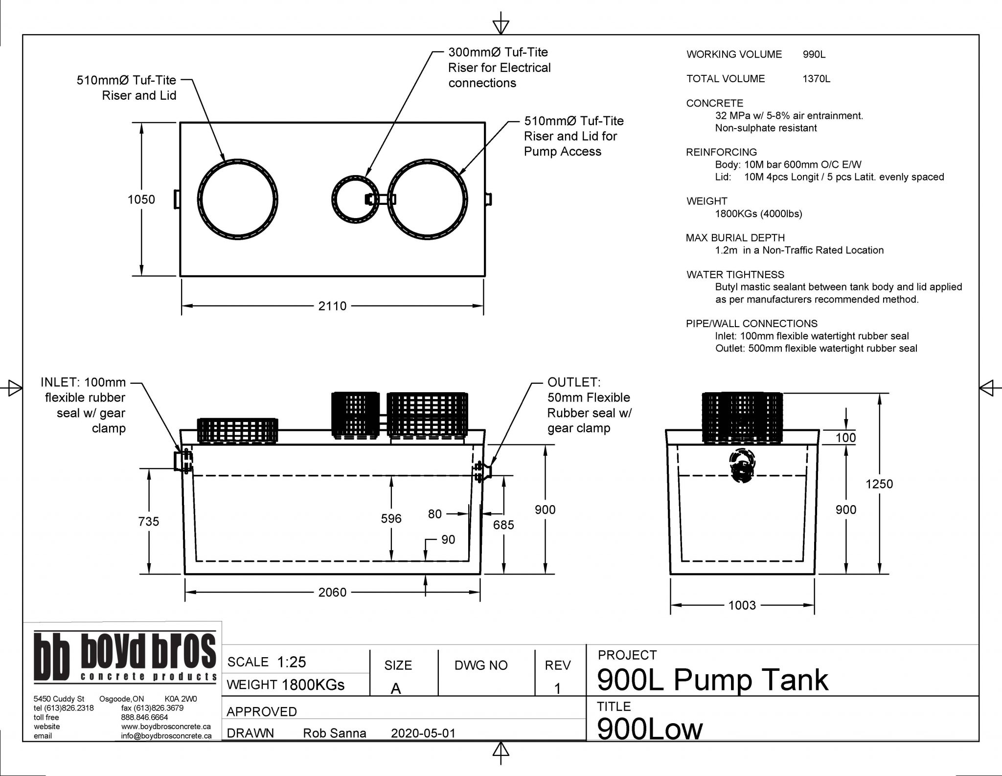 Resources- Cisterns & Holding Tanks - Boyd Bros Concrete Products